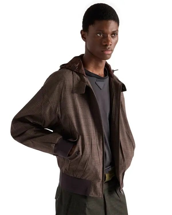 Prada Hooded Wool Jacket - Brown