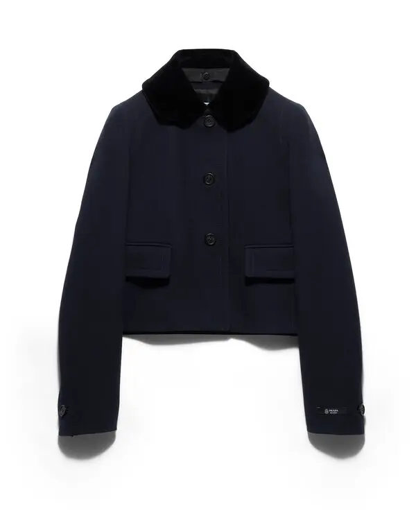 Prada Single-breasted Natté Fabric Jacket - Blue
