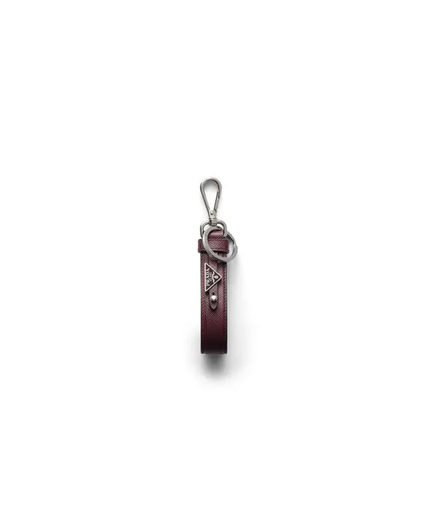 Prada Saffiano Leather Keychain - Red