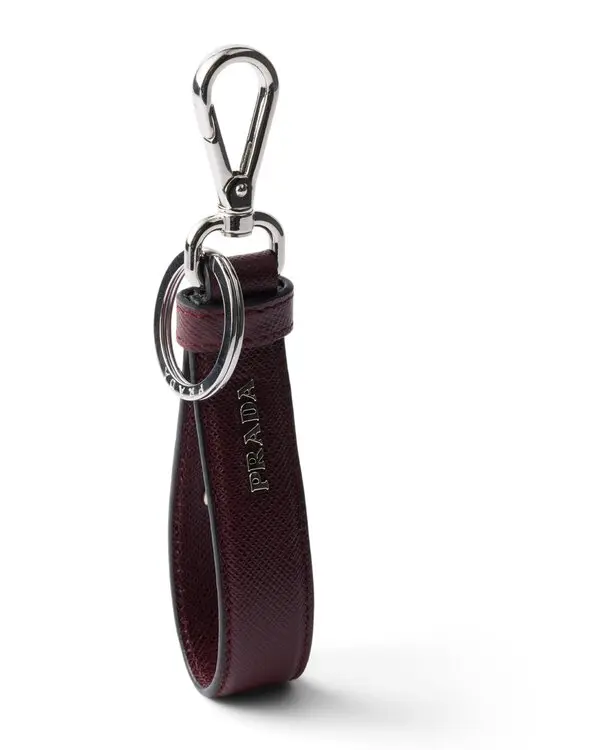 Prada Saffiano Leather Keychain - Red
