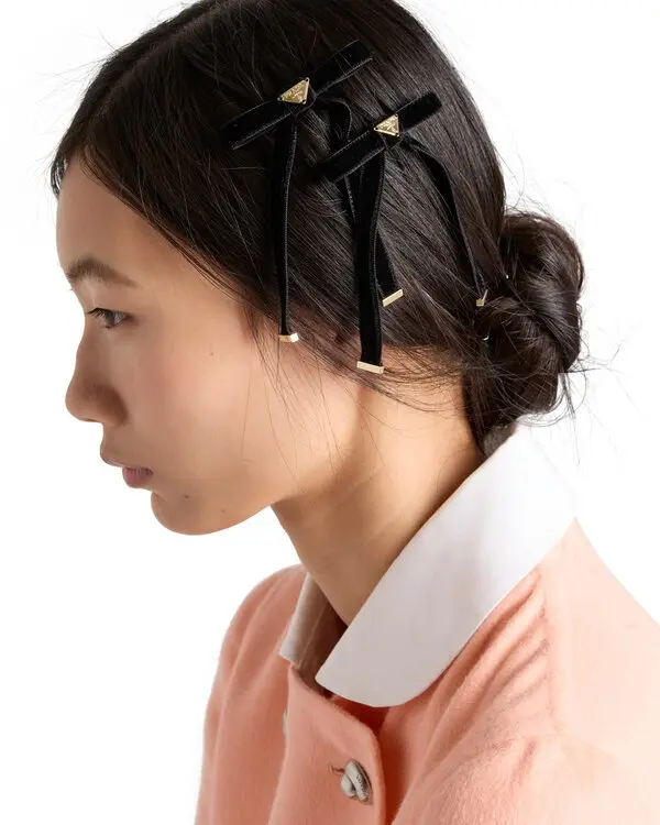 Prada Set Of Velvet Hair Clips