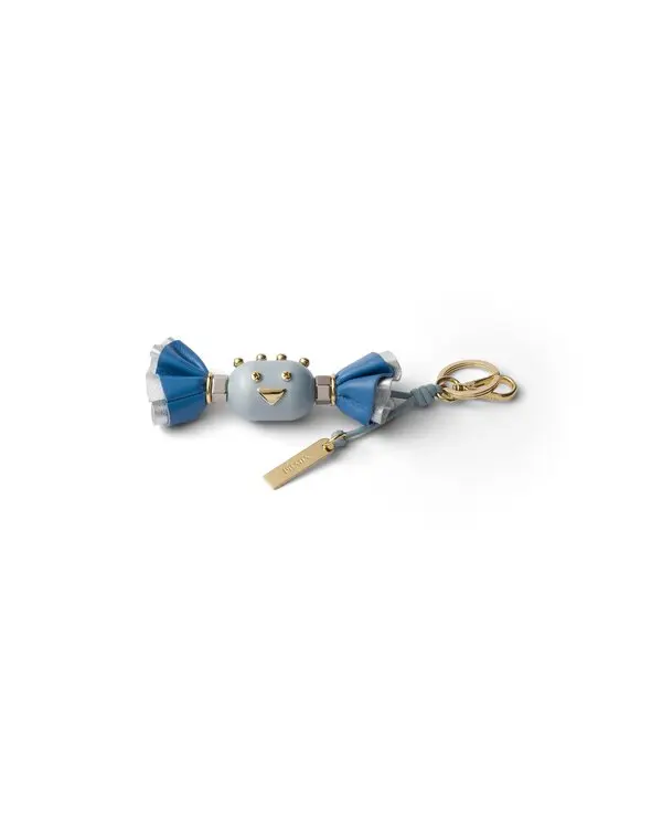 Prada Candy Plexiglas And Leather Key Ring Charm - Light Blue