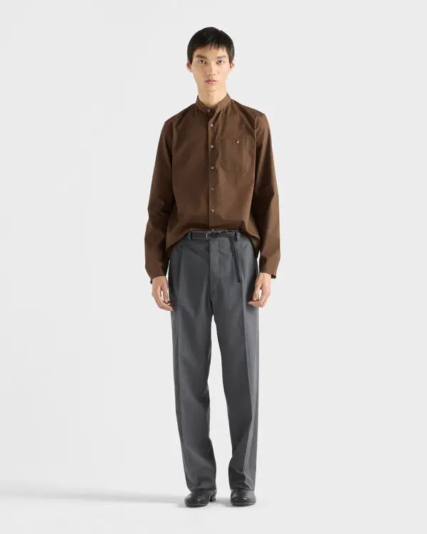 Prada Cotton Blend Shirt - Cocoa Brown