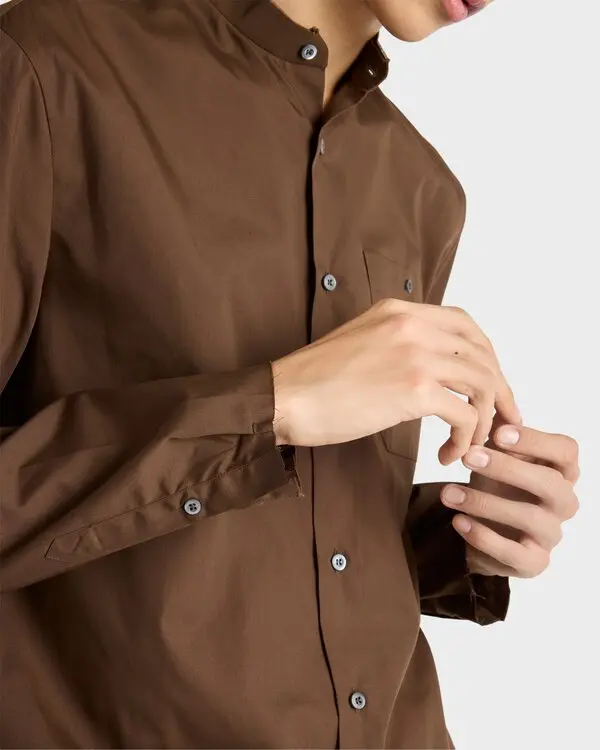 Prada Cotton Blend Shirt - Cocoa Brown