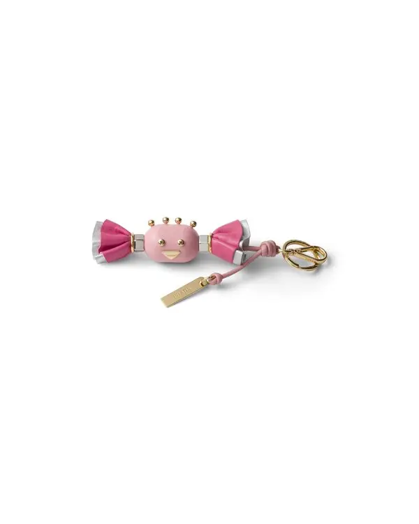 Prada Candy Plexiglas And Leather Key Ring Charm - Pink