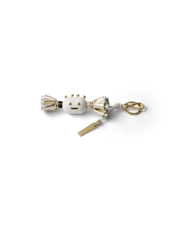 Prada Candy Plexiglas And Leather Key Ring - Gold/silver