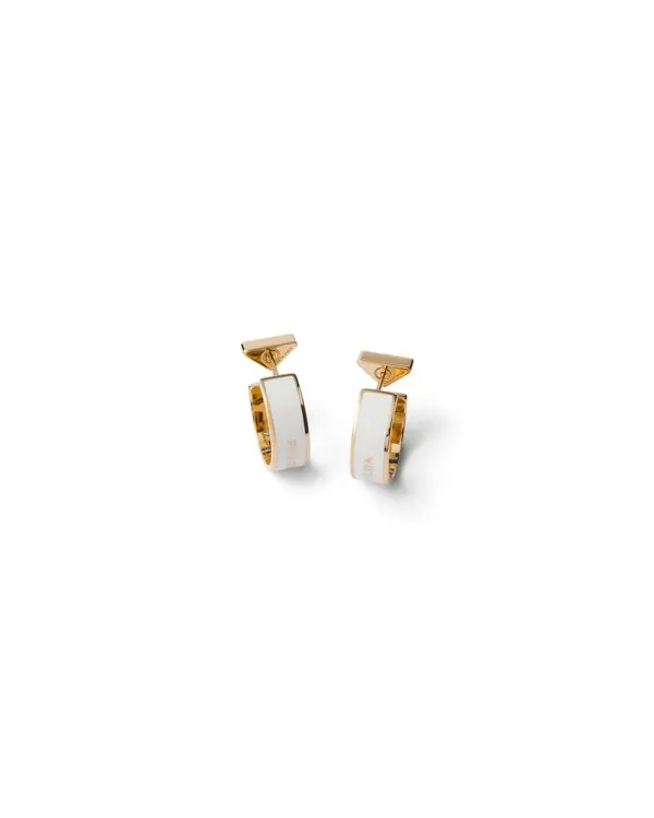 Prada Metal Earrings - White