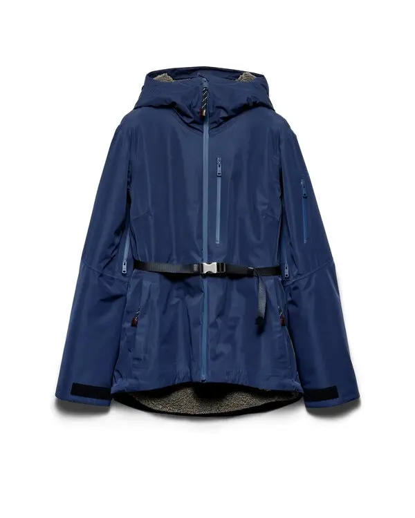 Prada Technical Fabric Blouson Jacket With Hood - Blue