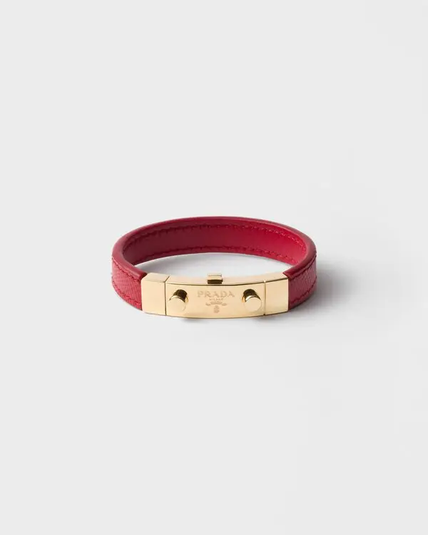 Prada Saffiano Leather Bracelet - Fiery Red