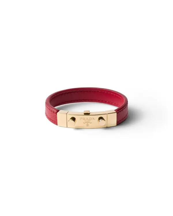 Prada Saffiano Leather Bracelet - Red