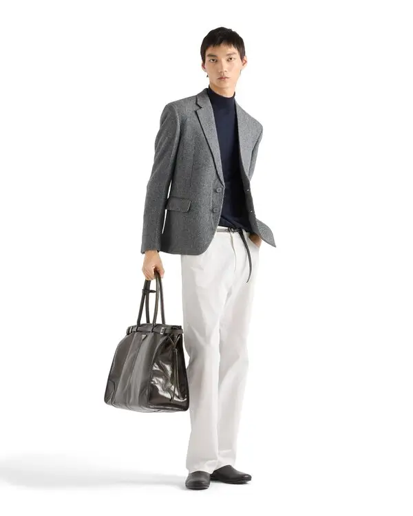 Prada Five-pocket Piqué Pants - White