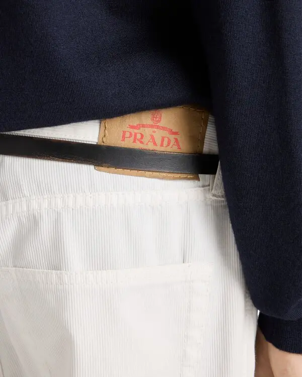 Prada Five-pocket Piqué Pants - White
