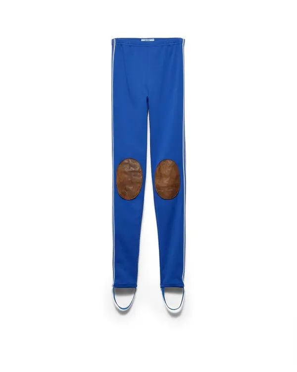 Prada Fleece Stirrup Leggings - Blue