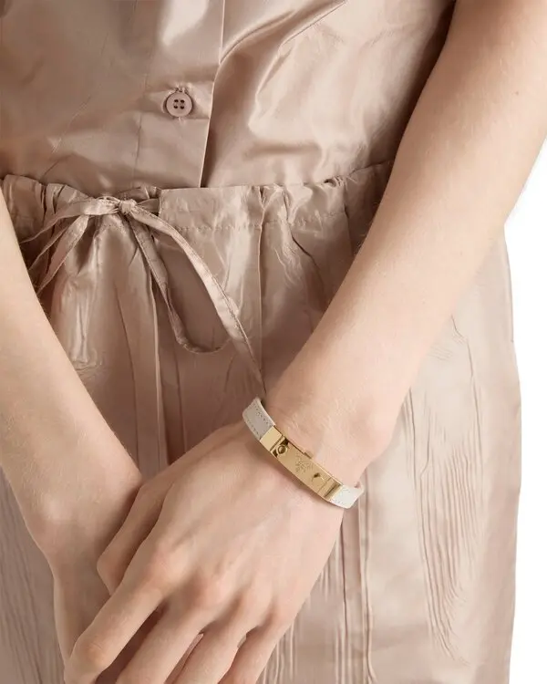 Prada Saffiano Leather Bracelet - Neutral