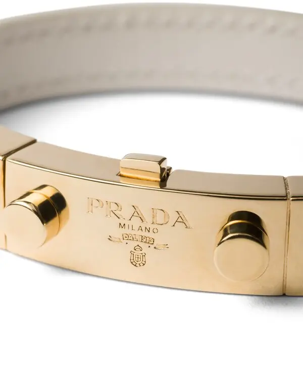 Prada Saffiano Leather Bracelet - Neutral