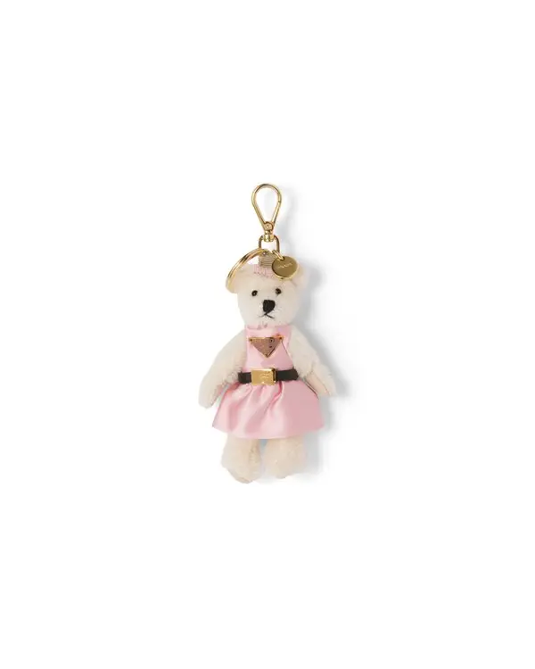 Prada Teddy Keychain Charm - White