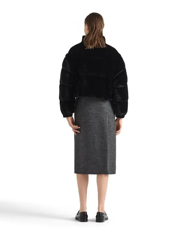 Prada Velvet Down Jacket - Black