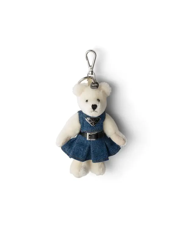 Prada Teddy Keychain Charm - White