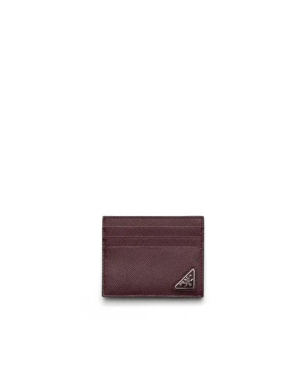 Prada Saffiano Leather Card Holder - Red