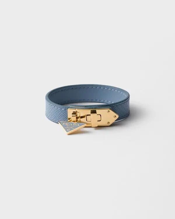 Prada Saffiano Leather Bracelet - Astral Blue