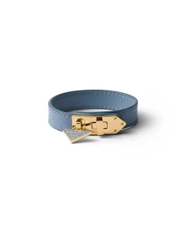 Prada Saffiano Leather Bracelet - Light Blue