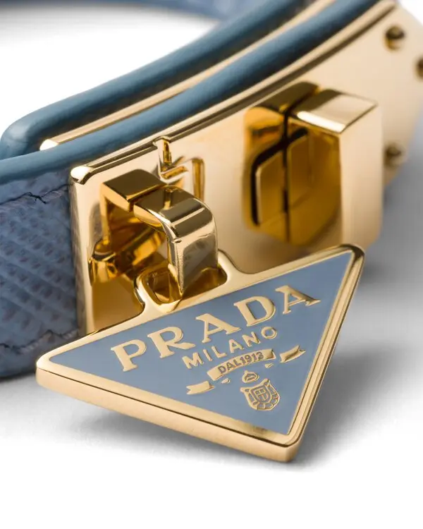 Prada Saffiano Leather Bracelet - Light Blue