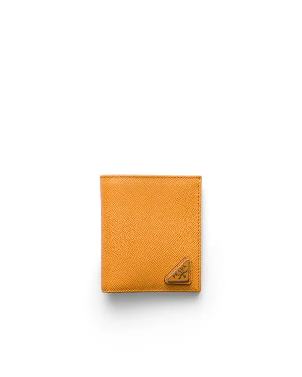 Prada Saffiano Leather Wallet - Orange
