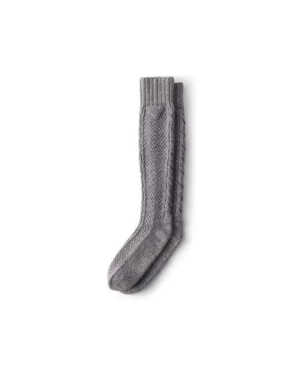 Prada Wool And Cashmere Socks - Grey