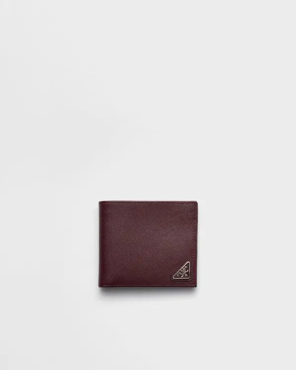 Prada Saffiano Leather Wallet - Burgundy