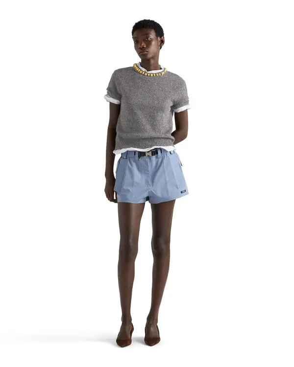 Prada Technical Fabric Shorts - Light Blue