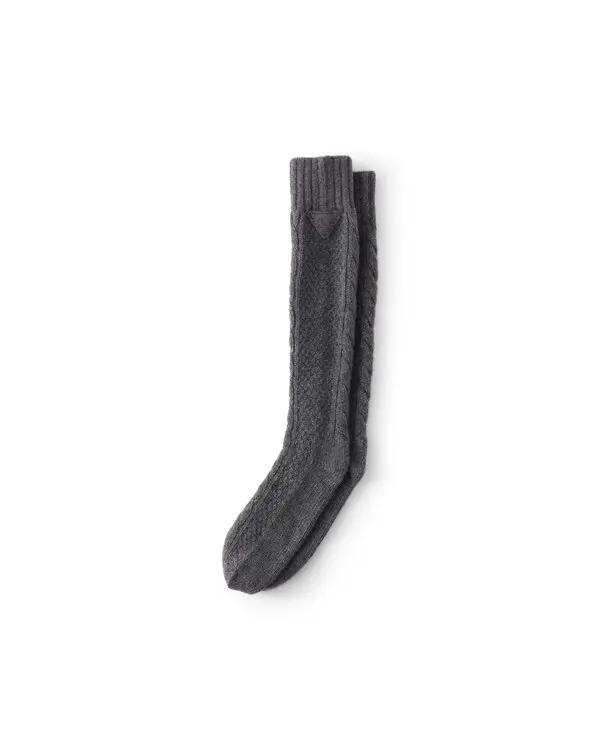 Prada Wool And Cashmere Socks - Grey