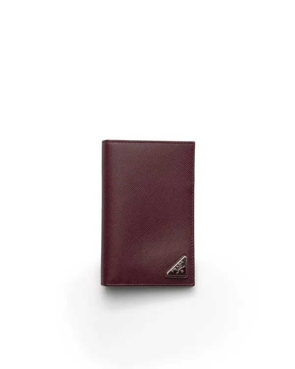 Prada Saffiano Leather Passport Holder - Red