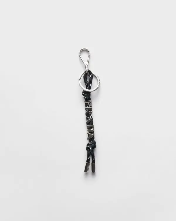 Prada Speedrock Cord Key Ring - Black