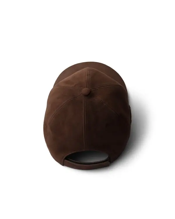 Prada Suede Baseball Cap - Brown