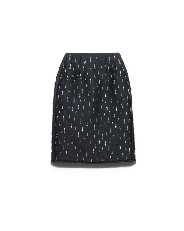 Prada Embroidered Scuba Midi-skirt