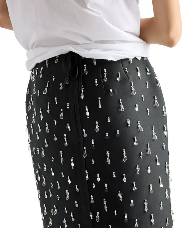 Prada Embroidered Scuba Midi-skirt