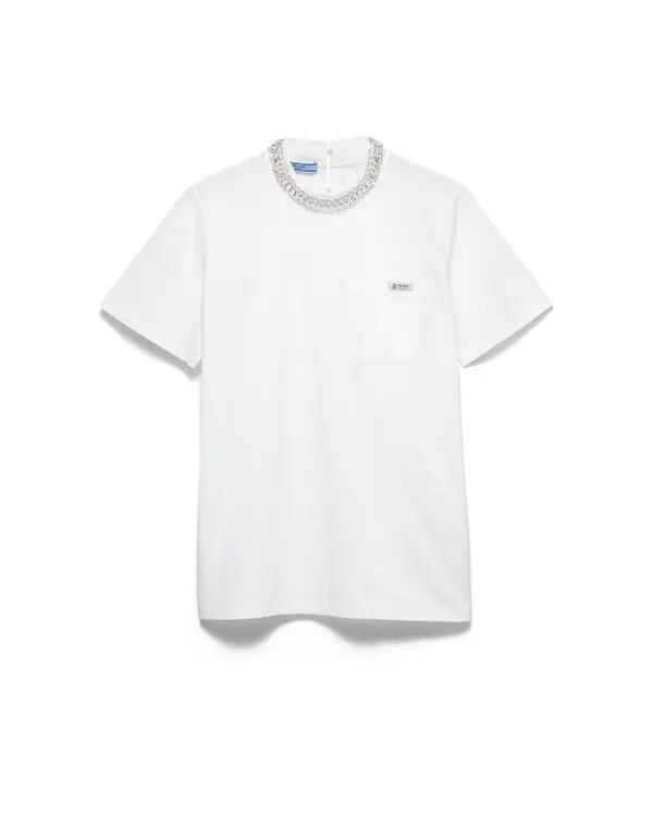 Prada Embroidered Jersey T-shirt