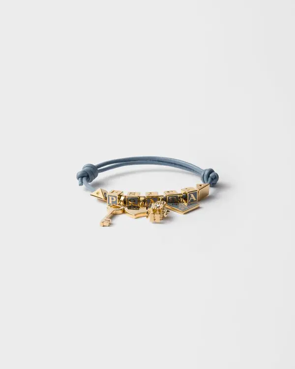 Prada Nappa Leather And Metal Bracelet - Astral Blue