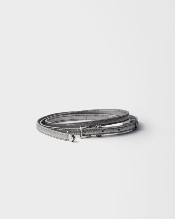 Prada Nappa Leather Belt - Chrome
