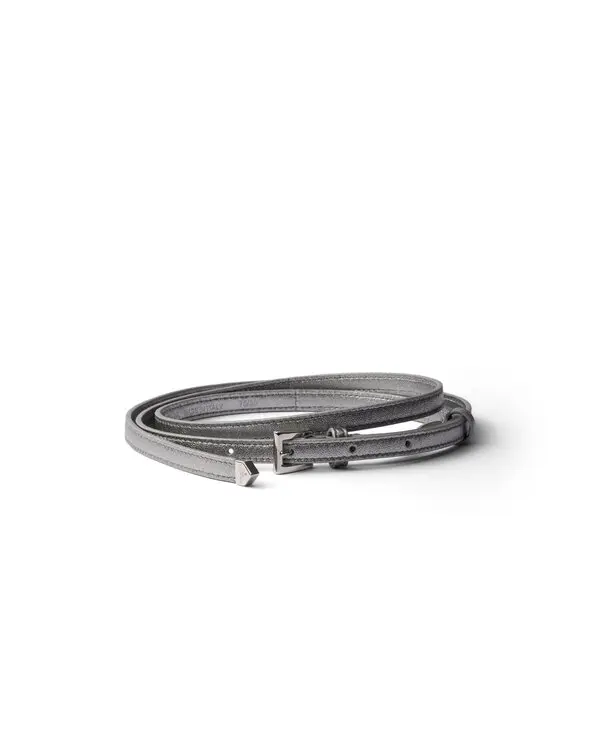 Prada Nappa Leather Belt - Gold/silver