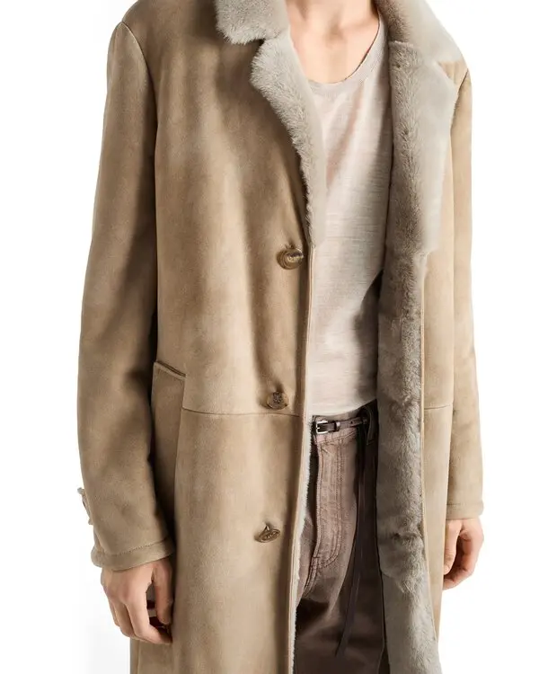 Prada Shearling Coat - Grey