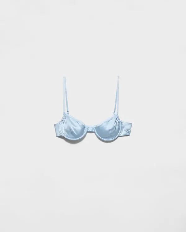 Prada Vintage-look Satin Bra - Lake Blue