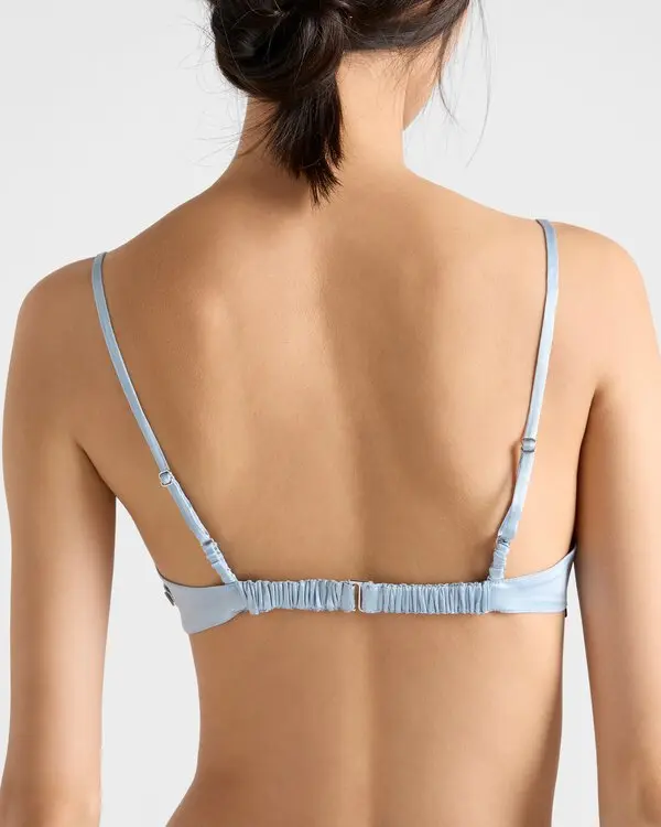 Prada Vintage-look Satin Bra - Lake Blue