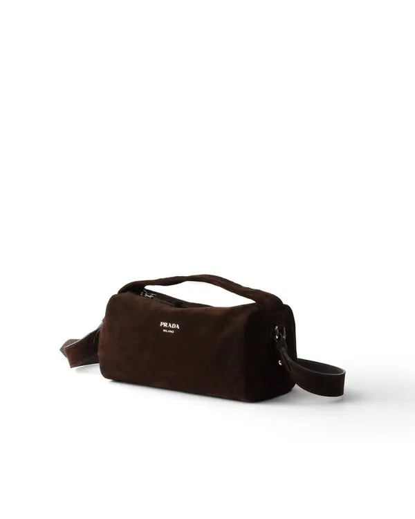Prada Suede Leather Shoulder Bag - Brown