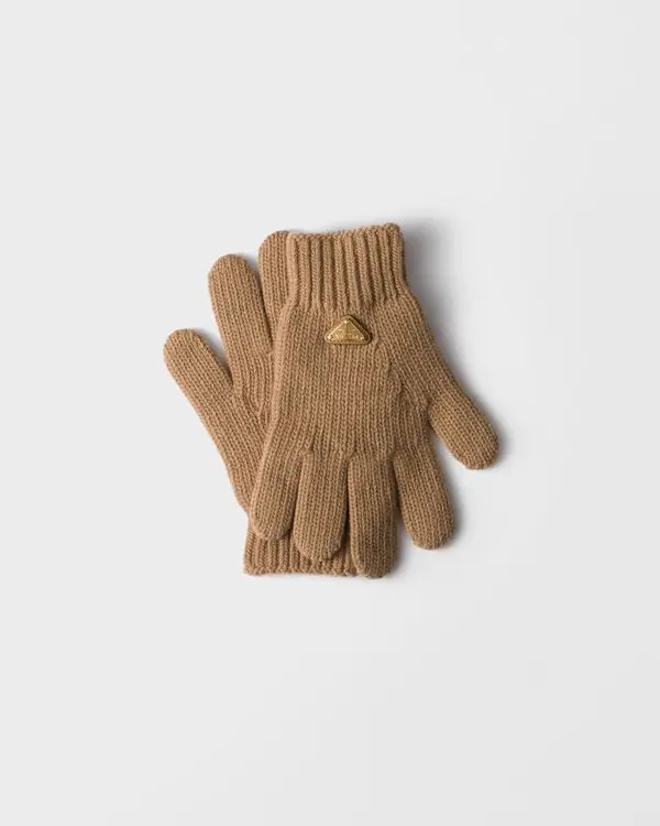 Prada Wool Gloves - Camel Brown