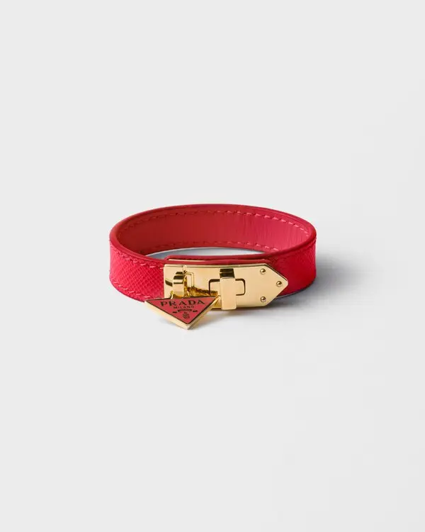 Prada Saffiano Leather Bracelet - Fiery Red