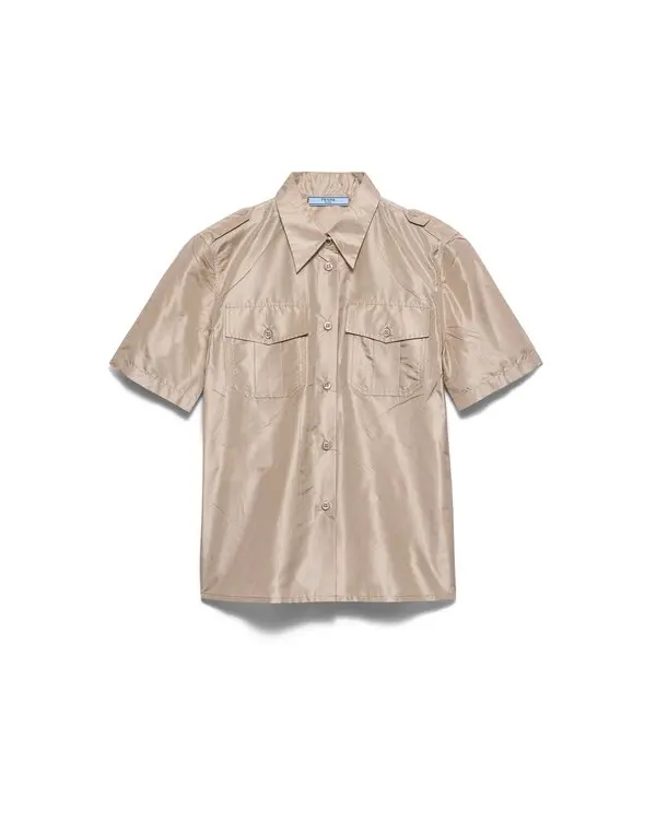 Prada Short-sleeved Taffeta Shirt - Neutral
