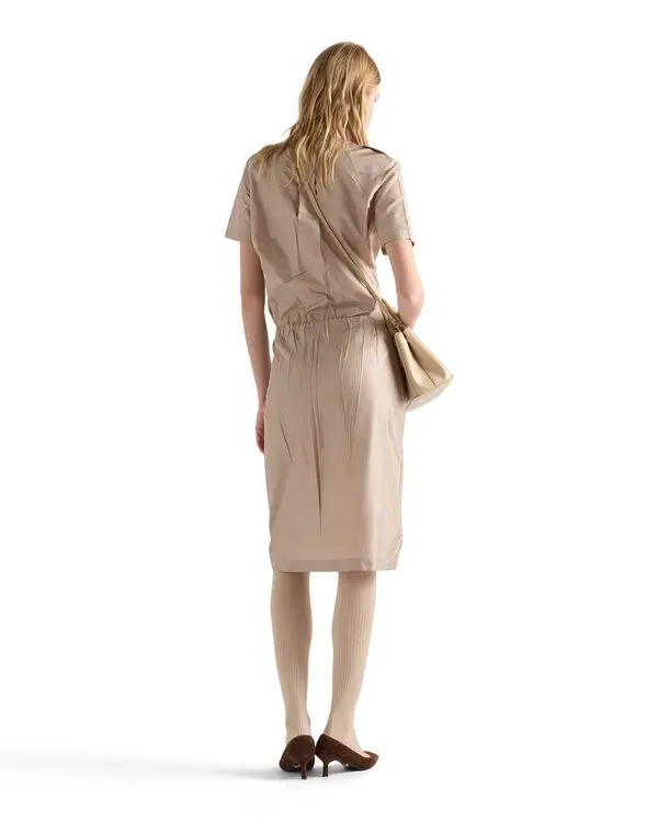 Prada Short-sleeved Taffeta Shirt - Neutral