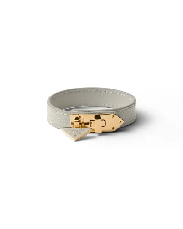 Prada Saffiano Leather Bracelet - Neutral