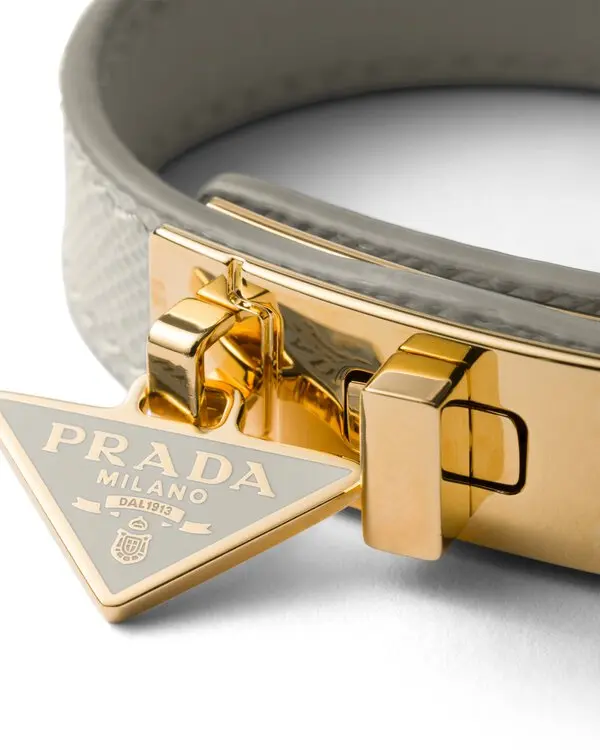 Prada Saffiano Leather Bracelet - Neutral